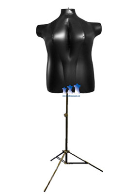 Plus size Inflatable Mannequin torso dress form 2X extra large black
